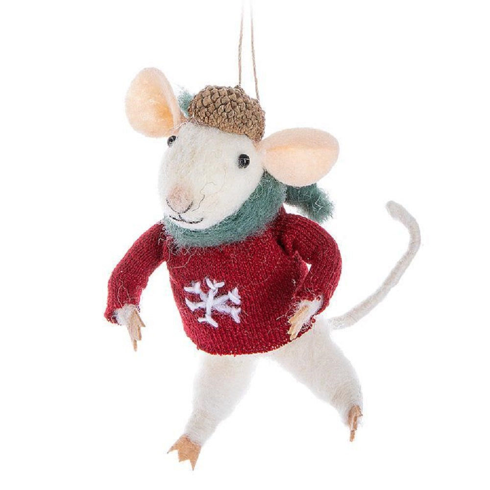 Abbott Mouse in Sweater Ornament Ivory Red One Size – The Last Lift